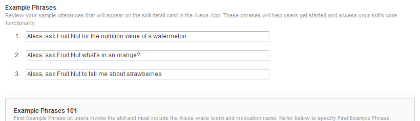 Tips for Creating Certifiable Example Phrases for Your Alexa Skill