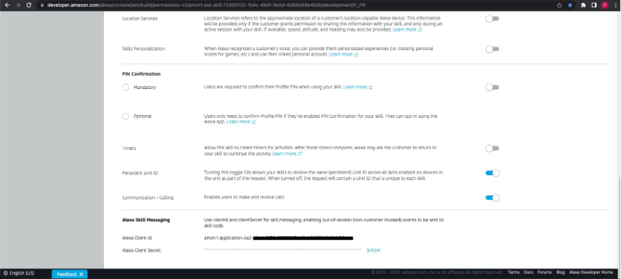 Alexa Smart Properties: WebRTC skill code and deployment
